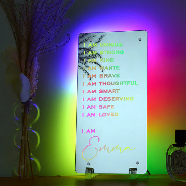 Custom Affirmations Mirror Personalized neon sign