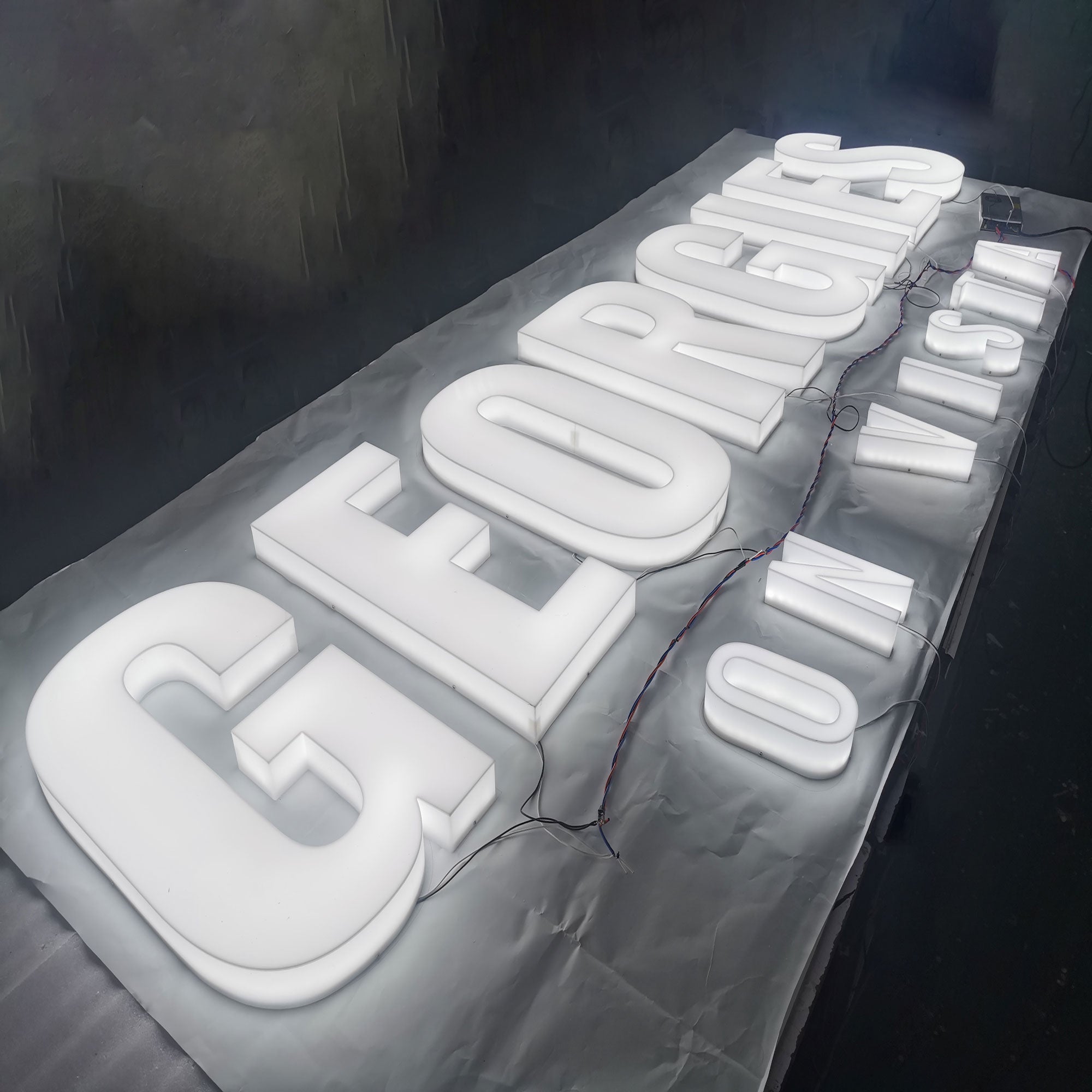 Custom Full Lit Logo Alphabet Acrylic Sign Light Up Channel Letters Fu