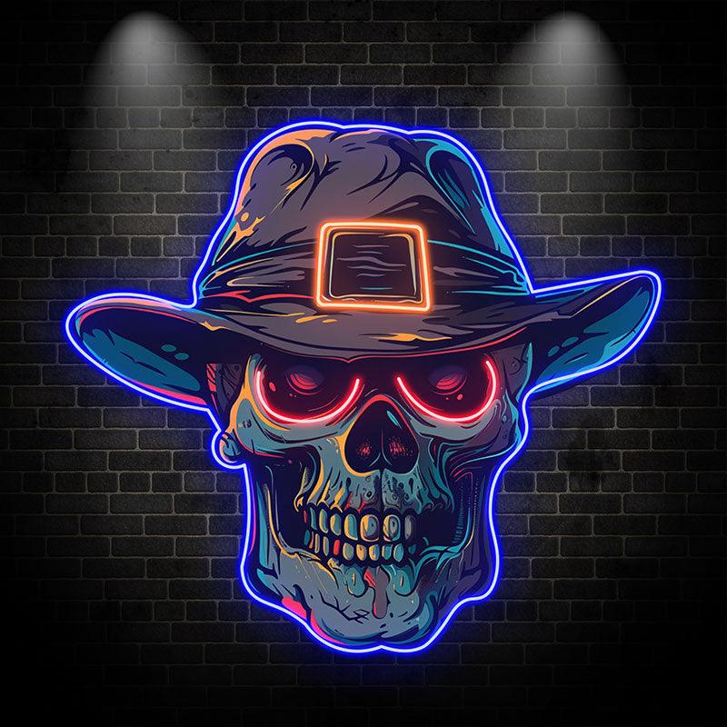 Stylish Skull with Hat LED Neon signs Light | Edgy Home Decor for Hall