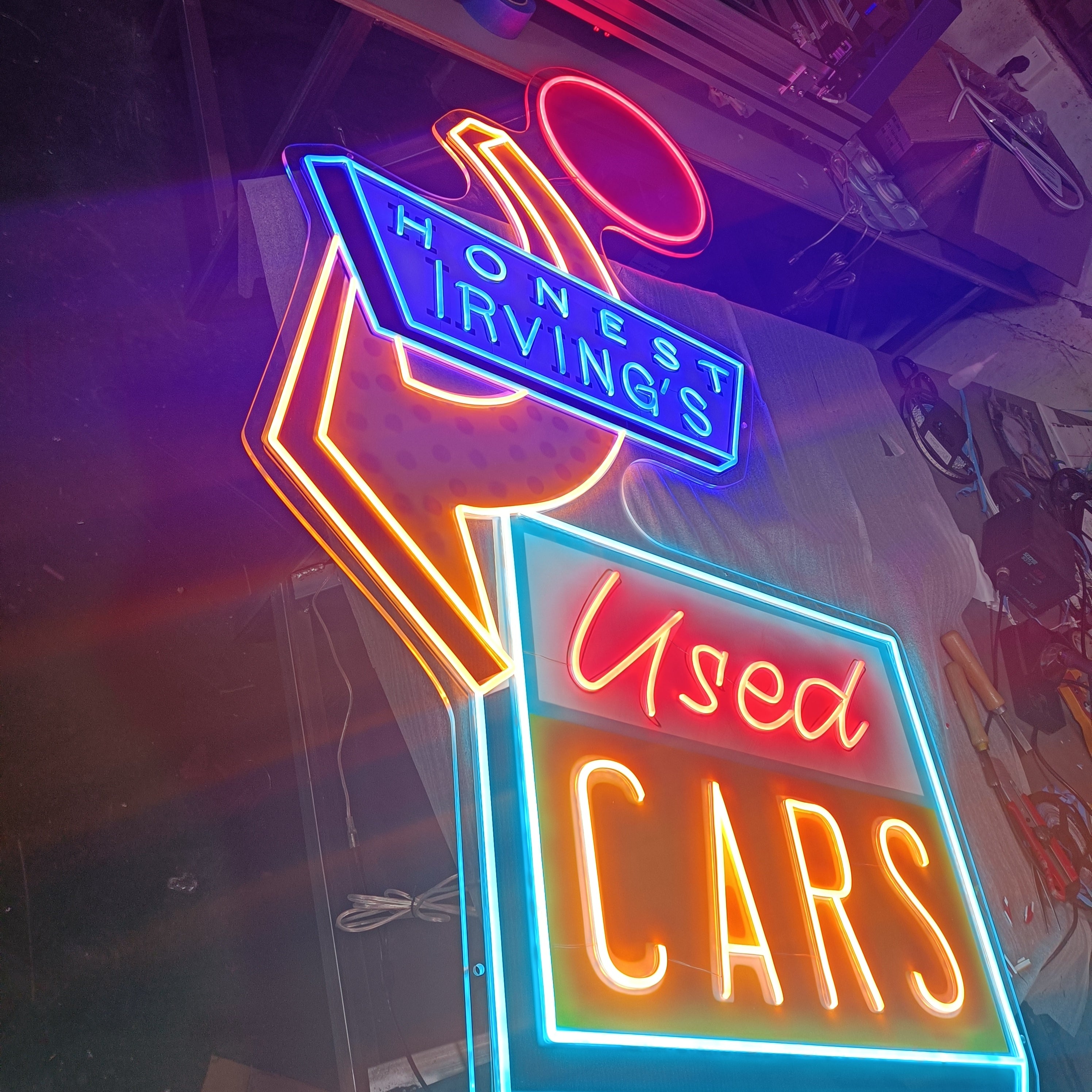 Custom Used Car Neon Sign – Retro Car Dealership Style | Personalized