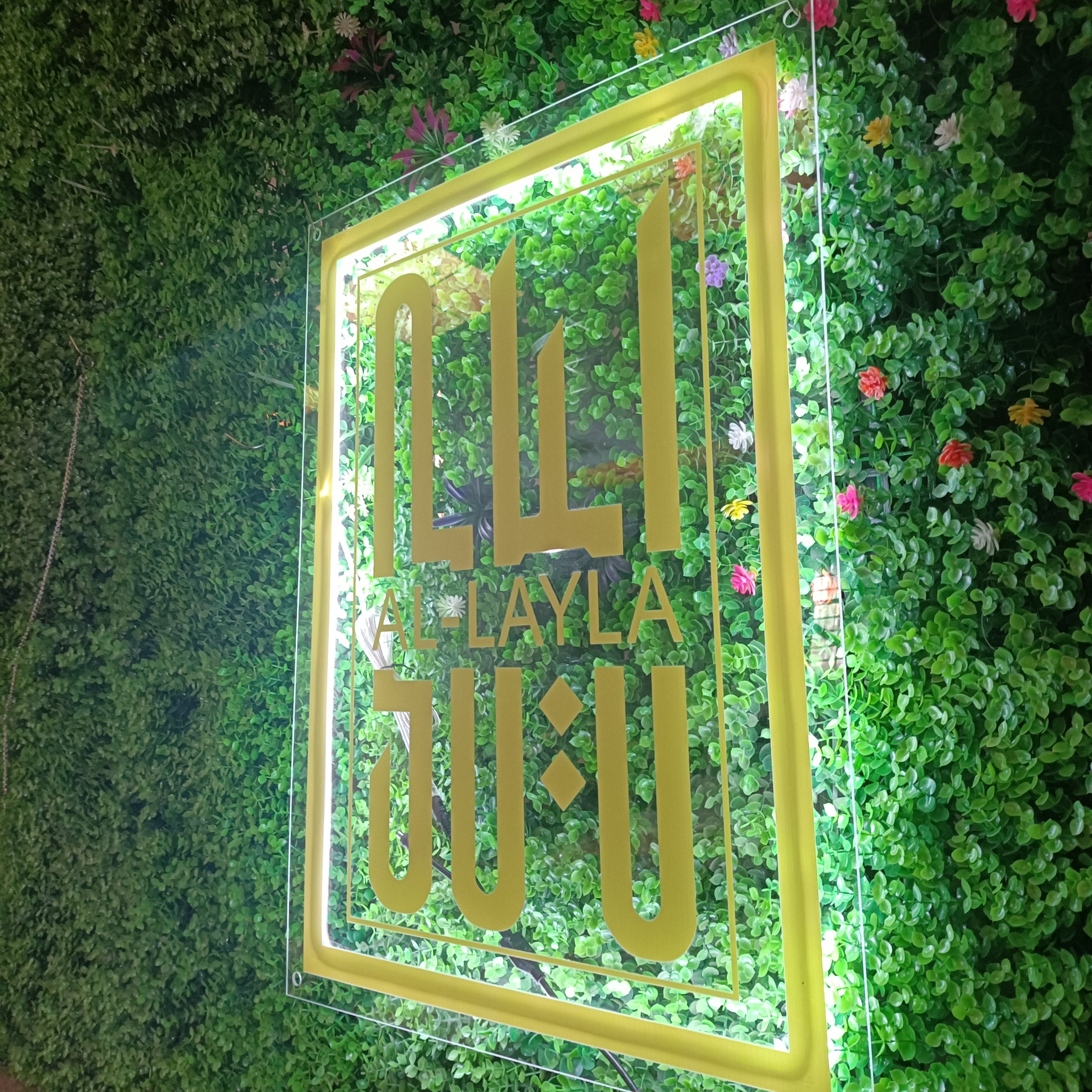 Custom Acrylic Sign Personalise Signboard Business Neon LED Circle Bac