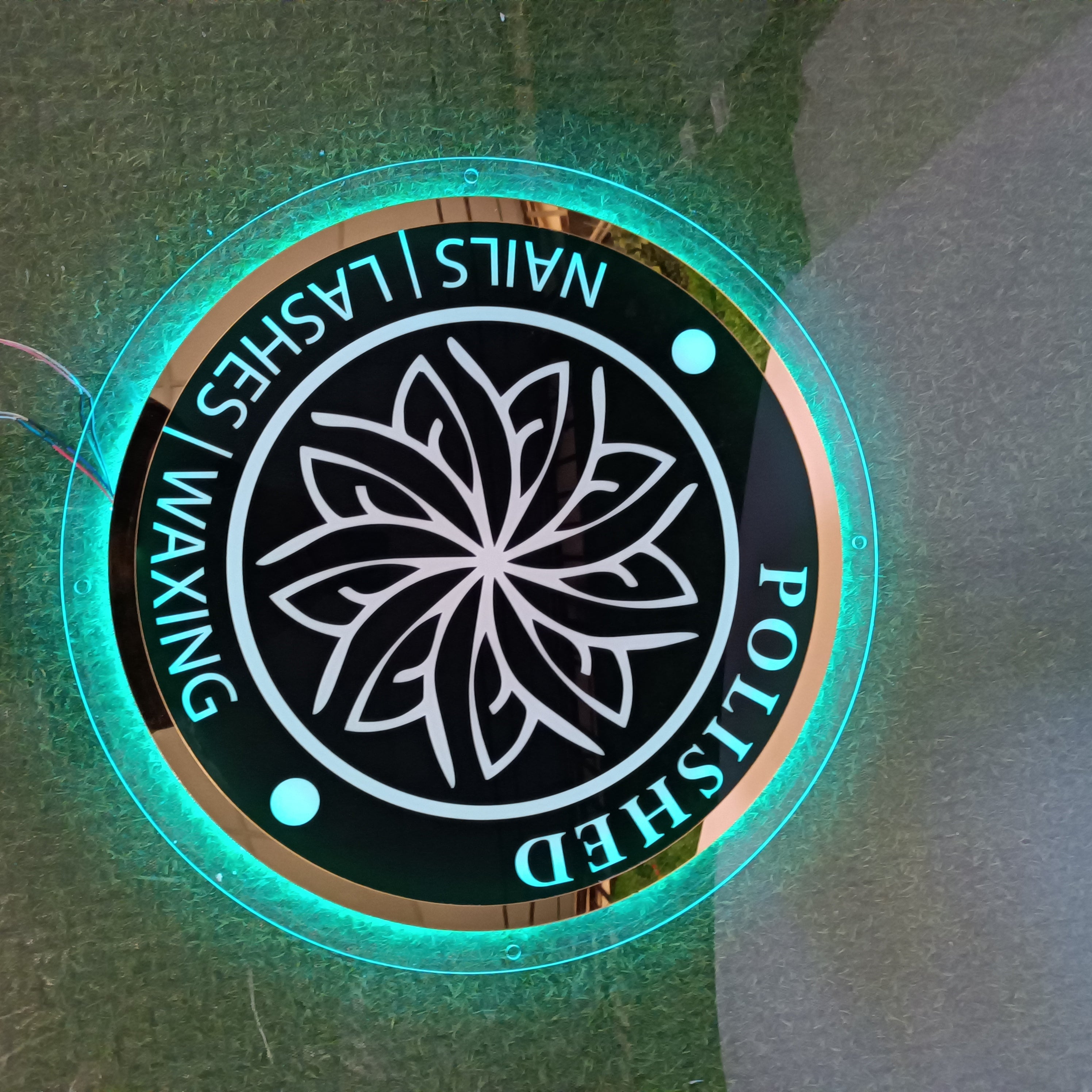 Custom Acrylic Backlit Sign,Stunning Circular Design Acrylic LED Sign,