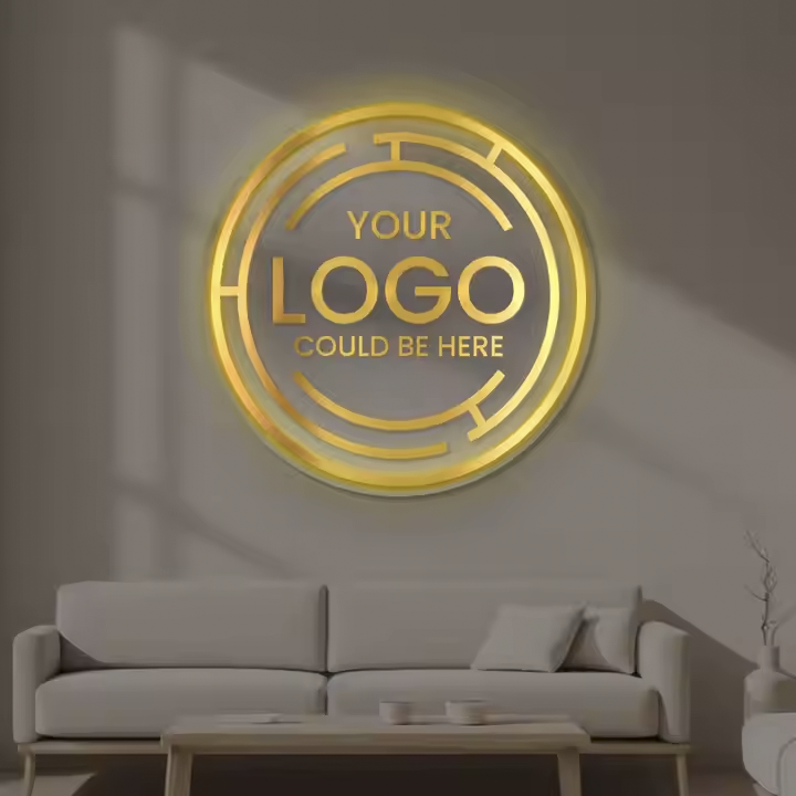 Custom Circle Acrylic Salon Sign Explosive Models Custom 3d Backlit Ne