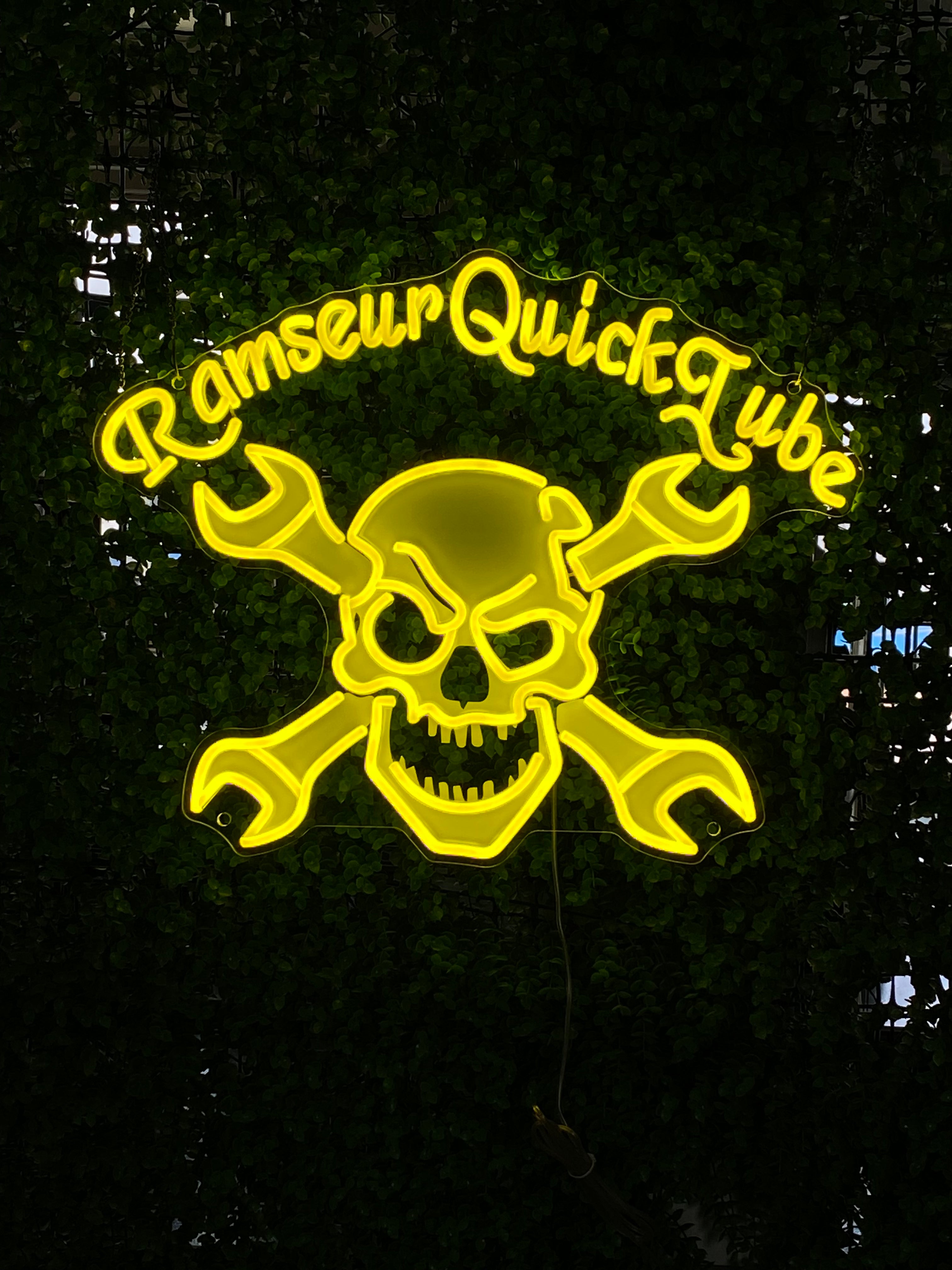 Custom Skull & Wrench LED Neon Sign for Auto Shop/Garage Business Deco